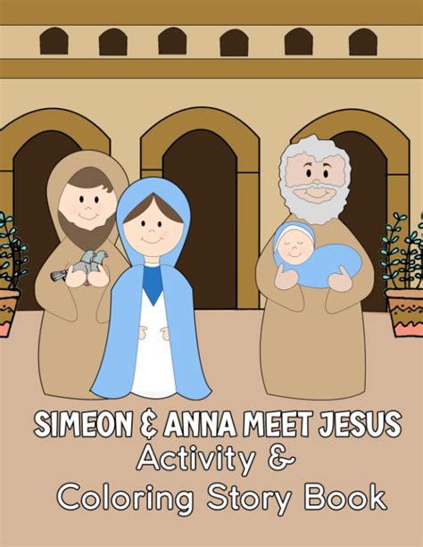 Simeon And Anna Meet Jesus Coloring Page