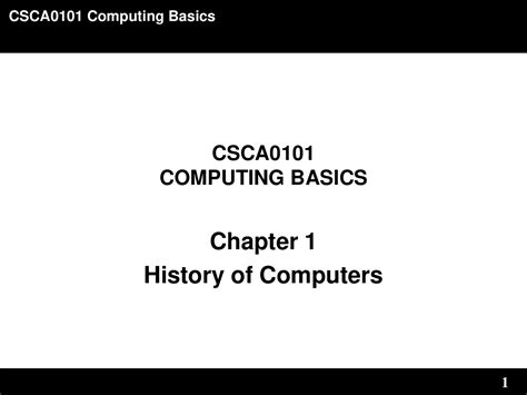 Introduction To Computers Docsity