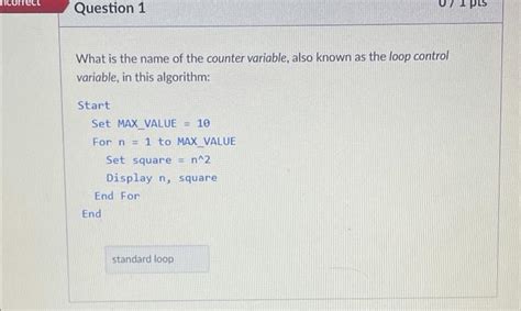 Solved Orrect Question 1 Pts What Is The Name Of The Counter