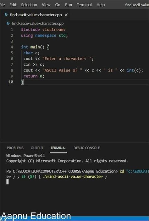 Find Ascii Value Of A Character In C Program Shorts Ascii