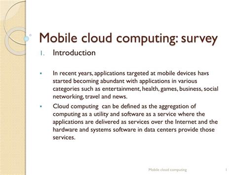 Ppt Mobile Cloud Computing Survey Powerpoint Presentation Free