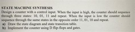 Solved State Machine Synthesis Design A Counter With A