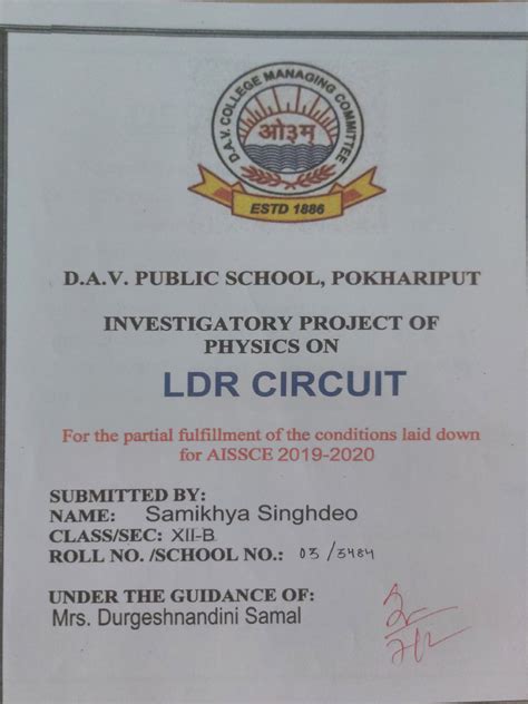 Ldr Circuit Project File Pdf