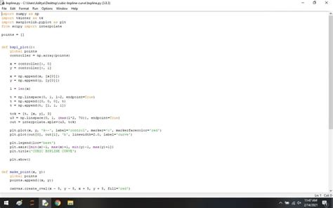 Python Program To Cubic Bspline Curve Gui App Using The Python