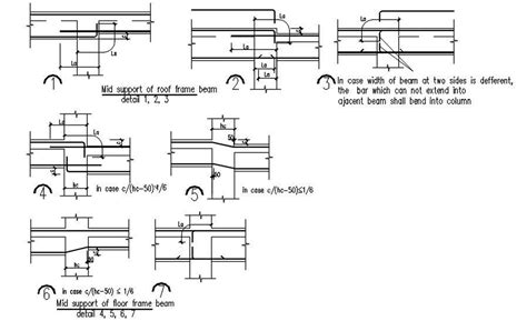 Mid Support Of Roof Frame Beam In Autocad 2d Drawing Dwg File Cad File Cadbull