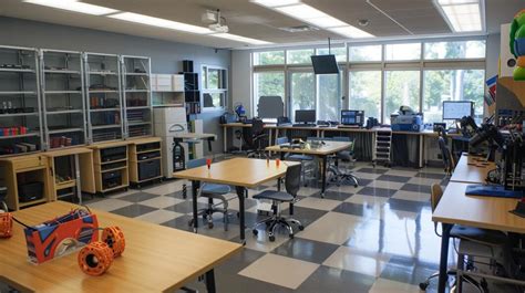 Premium Photo A Stem Classroom Equipped With Robotics Kits 3d