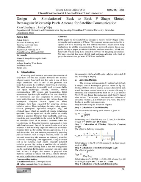 Pdf Design And Simulation Of Back To Back F Shape Slotted Rectangular
