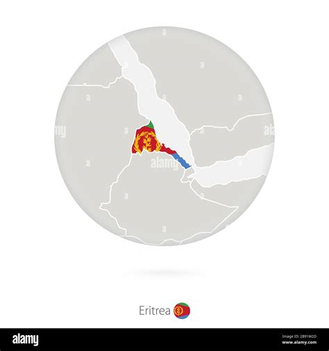 Map Of Eritrea And National Flag In A Circle Eritrea Map Contour With Flag Vector Illustration