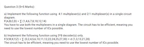 Solved Question 3 55 Marks A Implement The Following