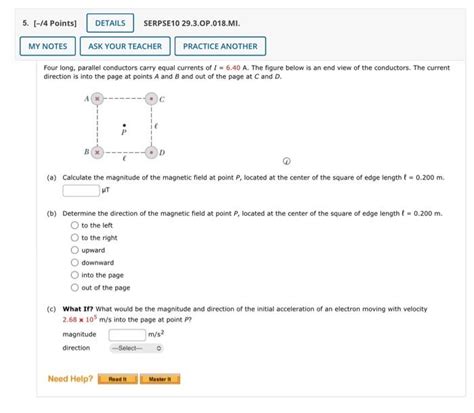 Solved Four Long Parallel Conductors Carry Equal Currents