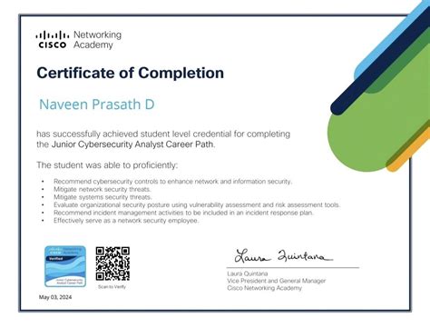 naveen prasath on linkedin cybersecurity cisco networking academy