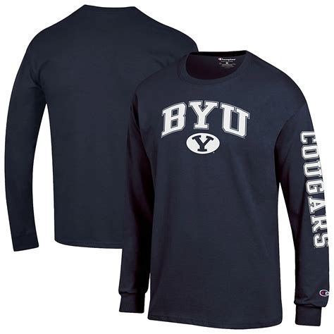 Champion Byu Cougars Arch Over Logo 2 Hit Long Sleeve T Shirt Academy