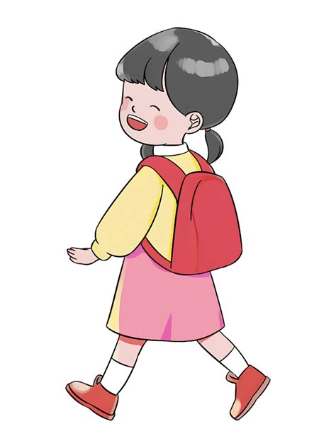 小女孩教材插画素材 花瓣网