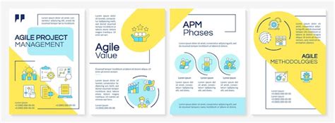 Premium Vector Agile Methodology Blue And Yellow Brochure Template