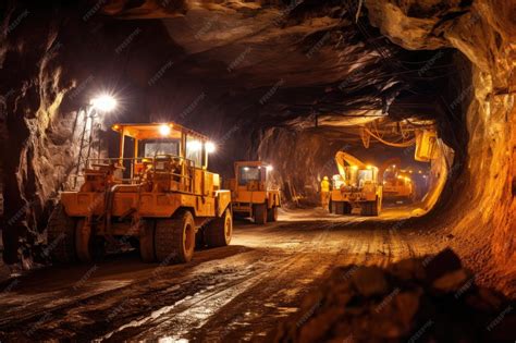 Premium Ai Image Underground Mining Operations In Previously