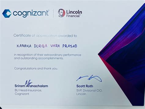 Gratitude Recognition Award Cognizant Lincolnfinancial Teamwork
