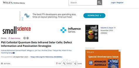 Pbs Colloidal Quantum Dots Infrared Solar Cells Defect Information And