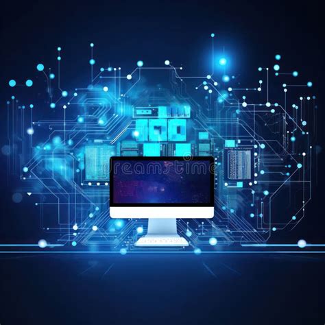 Digital World Technological Innovation And Network Connectivity Stock Illustration