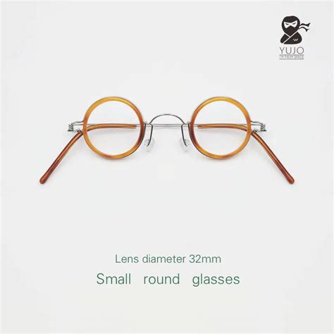 수제 빈티지 작은 원형 원형 안경테 남녀 근시 안경 못이 필요 없는 레트로 광학 독서 안경 32mm