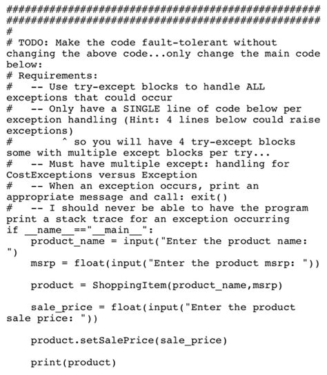 solved class costexception exception def
