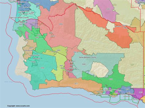 Santa Barbara Zip Codes Map — Santa Barbara County California