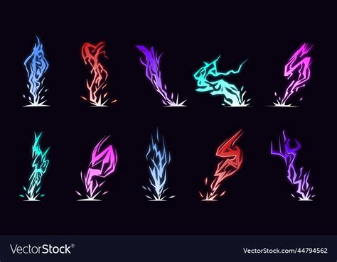 Cartoon Lightning Effect Royalty Free Vector Image