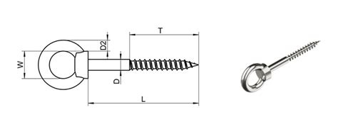 Купить Рым болт с резьбой по дереву WASI М8268 Eye bolt with wood ...