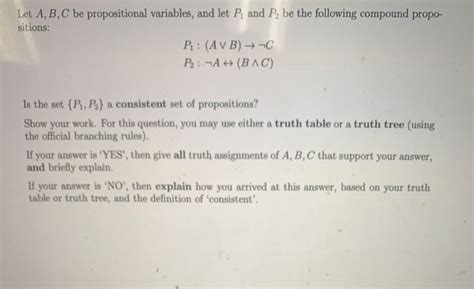 Solved Let A B C Be Propositional Variables And Let P Chegg