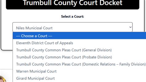 Trumbull County Ohio Court Docket Search Tool