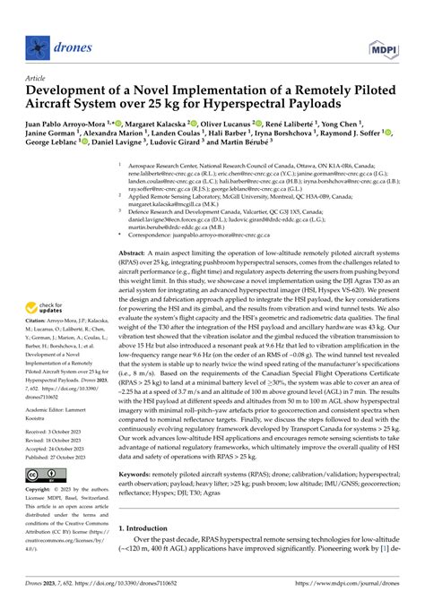 Pdf Development Of A Novel Implementation Of A Remotely Piloted Aircraft System Over 25 Kg For