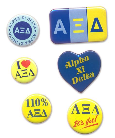 Alpha Xi Delta Sorority Buttons 6 Pack Sale 1099 Greek Gear®