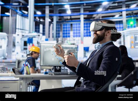 Photovoltaics Factory Engineer Utilizing Virtual Reality To Simulate