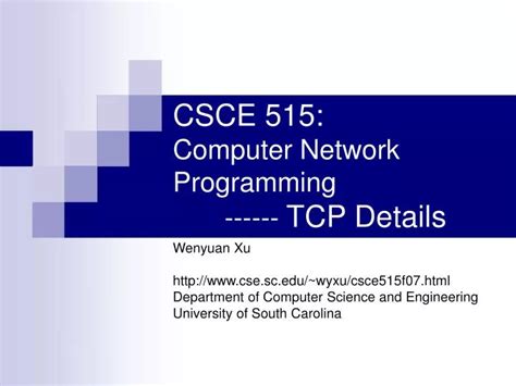 Ppt Csce 515 Computer Network Programming Tcp Details