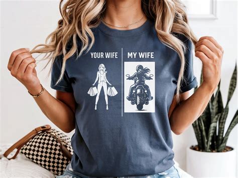 Funny Your Wife Vs My Wife Biker T Shirt Comfort Colors For Motorcycle