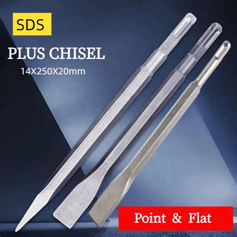 Sds Plus Chisel Electric Hammer Drill Bits 14x250x20mm Point And Flat For