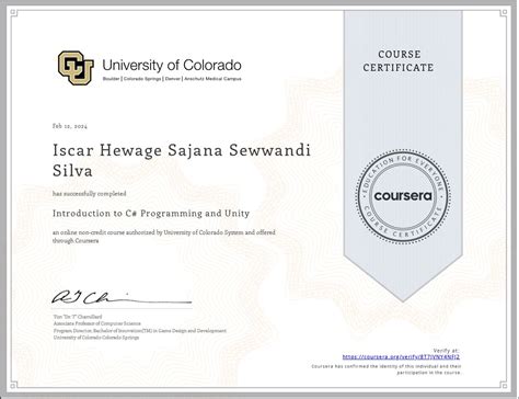 I Completed Introduction To C Programming And Unity Course On Coursera