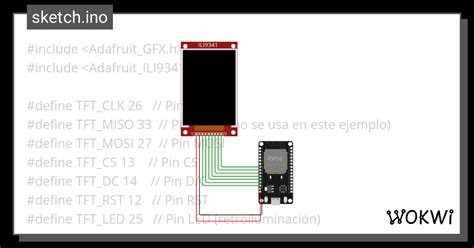 prueba tft wokwi esp32 stm32 arduino simulator