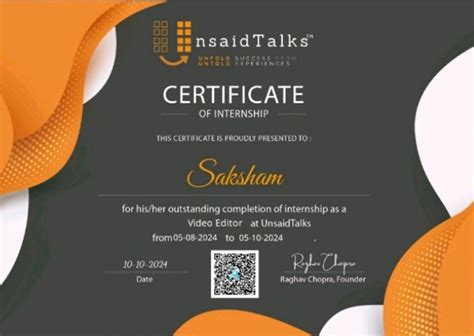 Completed My First Internship As An Editor At Unsaidtalks I Learned