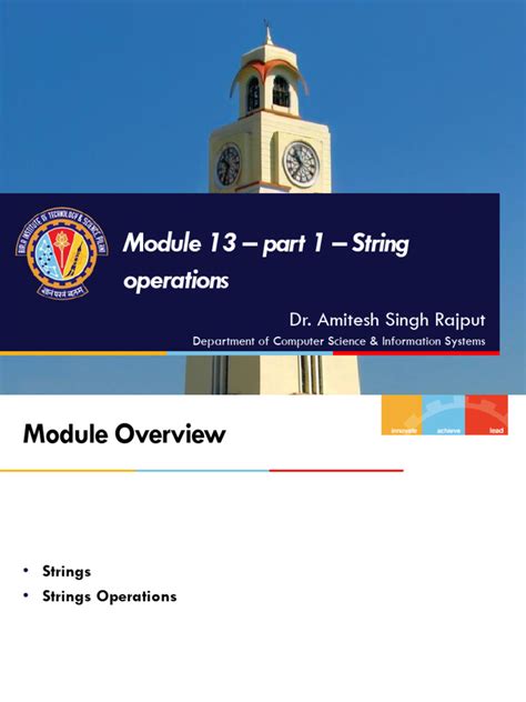 Module 13 Part 1 String Operations Pdf String Computer Science
