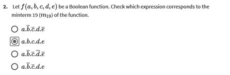 What The Correct Answer 2 Let F A B C D E Be A Boolean