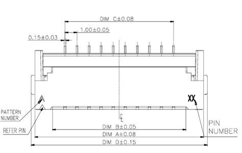Alinta 1 0mm Pitch Fpc Connector Front Contact Back Flip Height 2 0mm Horizontal Smt Type Ffc