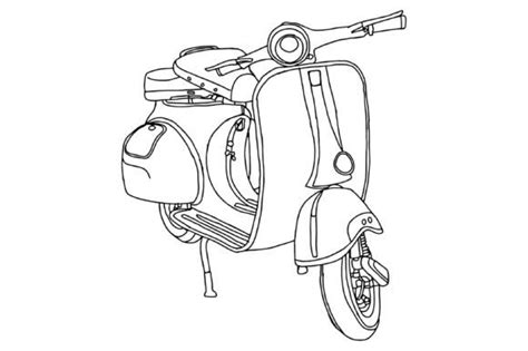 Vespa Motorbike Line Art Vector Graphic By Arief Sapta Adjie · Creative