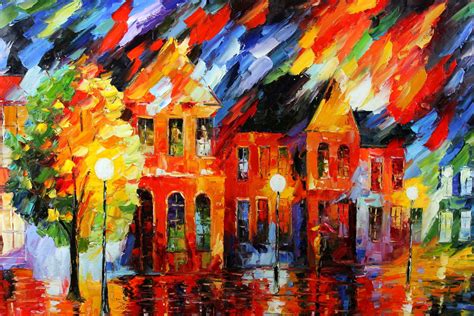 Download Vibrant Urban Romance A Leonid Afremov Masterpiece