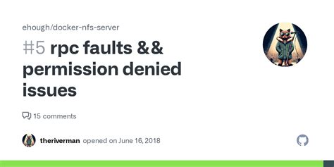 Rpc Faults Andand Permission Denied Issues · Issue 5 · Ehoughdocker Nfs