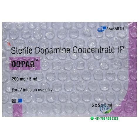 Dopamine Injection 200 Mg For Hospital Packaging Size 5 Ml In 1 Vial
