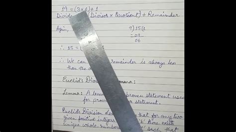 Class 10 Ch 1 Real Numbers Part 2 Euclids Division Lemma Youtube