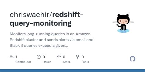 Github Chriswachir Redshift Query Monitoring Monitors Long Running Queries In An Amazon