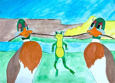 Иллюстрация Лягушка путешественница в стиле детский персонажи