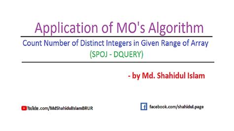 Application Of Mos Algorithm Spoj Dquery Programming Tutorial In Bangla Youtube