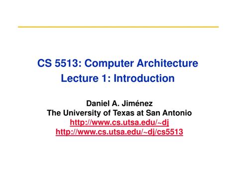 Ppt Cs 5513 Computer Architecture Lecture 1 Introduction Powerpoint
